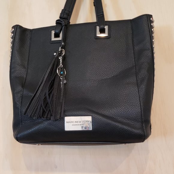 Marc New York | Bags | Marc New York Black Pebble Leather Tote With ...